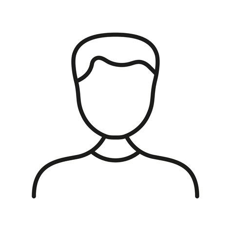 Man Line Icon Male Person Linear Pictogram Business Profile Outline