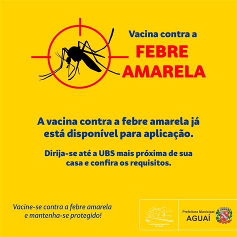 Vacina O Febre Amarela Dispon Vel Em Todas As Ubss Da Cidade