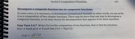 solved section 4 composition of functions 145 decompose a