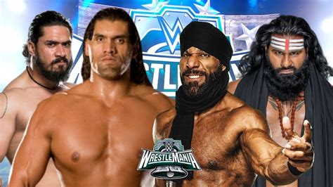 WWE THE GREAT KHALI VS JINDER MAHAL VS VEER MAHAAN VS SANGA MATCH