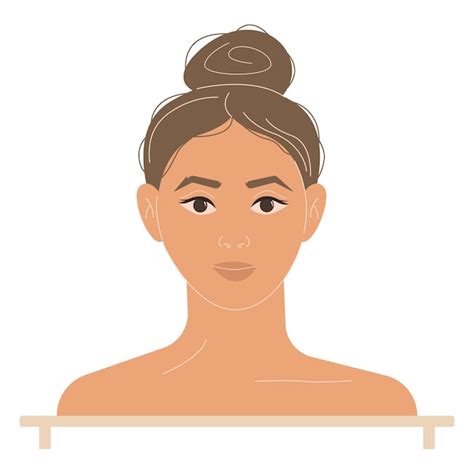 Una Mujer Con Un Mo O En La Cabeza Vector Premium