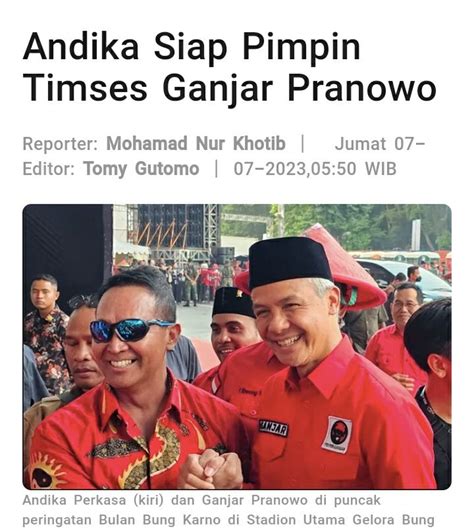 Lala On Twitter Deklarasi Nama Cawapres Pendamping Pak