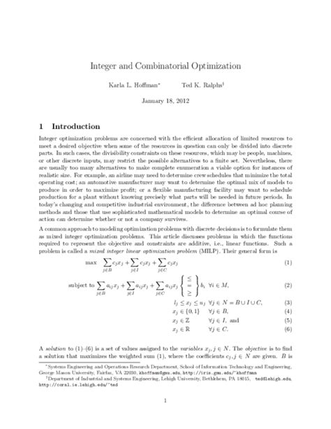 pdf integer and combinatorial optimization george nemhauser and h williams