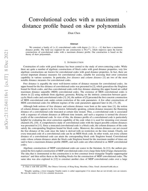 convolutional codes with a maximum distance profile based on skew polynomials deepai