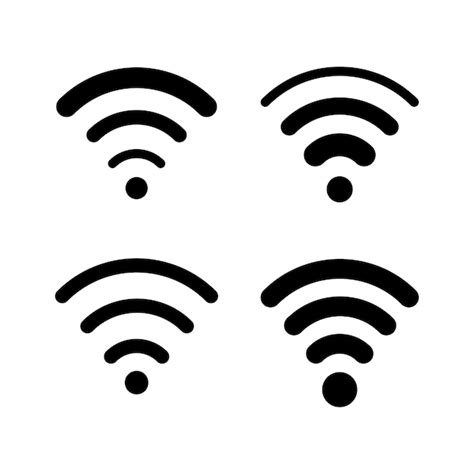 Wifi Symbol Wi Fi Signal Schwarze Wireless Symbole Set