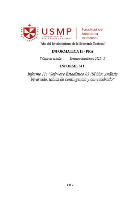 Software Estadístico 03 SPSS Análisis bivariado tablas de
