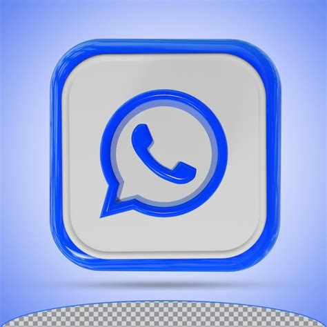 Logotipo Do Whatsapp 3d Em Estilo Moderno Cor Azul Para Logotipos De