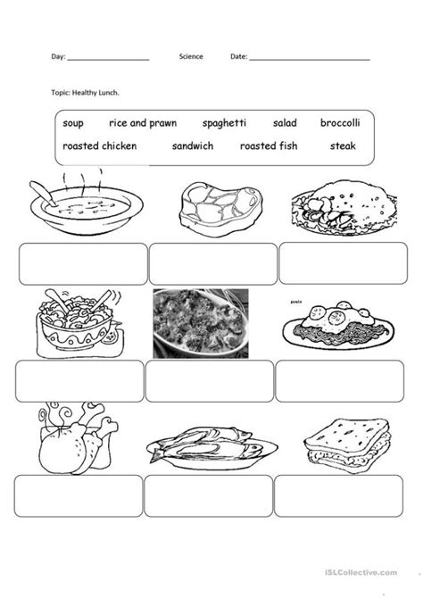 Healthy Eating Worksheets Db Excel
