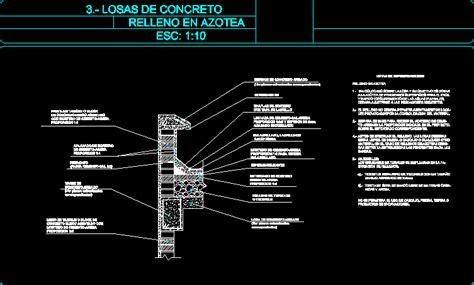 Planos De Detalle Constructivo Losas De Concreto Relleno En Azotea En
