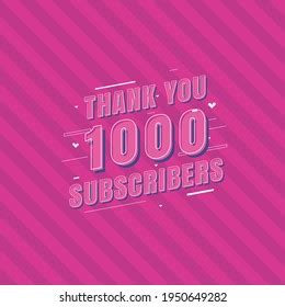 Thank You 1000 Subscribers Celebration Greeting Stock Vector Royalty