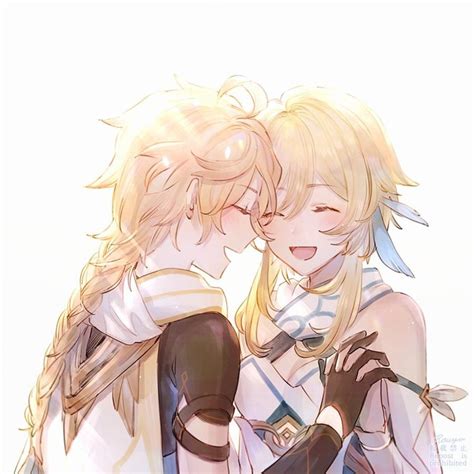 Aether And Lumine Genshin Impact Digital Art Anime Manga Girl Impact