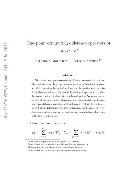 pdf commuting difference operators of rank two