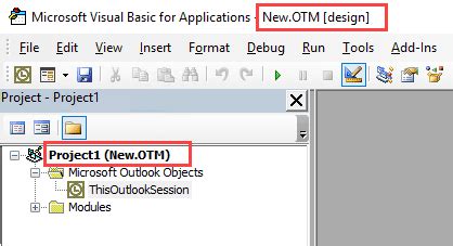 Start Outlook Using A Different VBA Project File