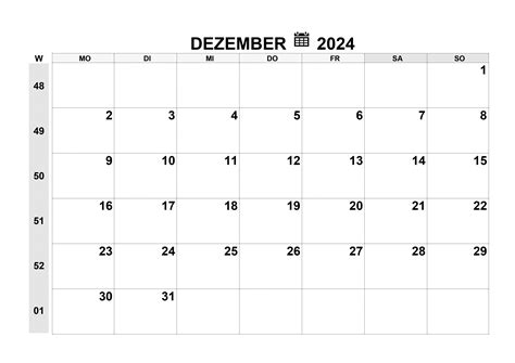 Kalender Dezember 2024 Kalender Su