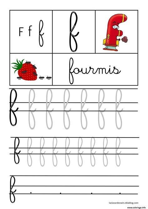 Coloriage Lettre F Pour Fourmis Ecriture Cursive Gs Jecolorie