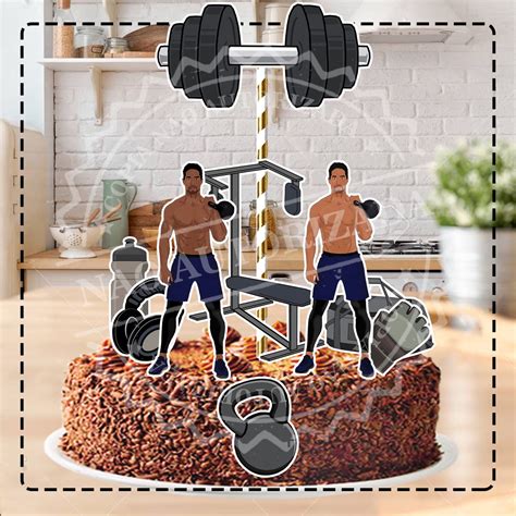 TOPO DE BOLO ACADEMIA MUSCULAÇÃO ARQUIVO DIGITAL Elo7