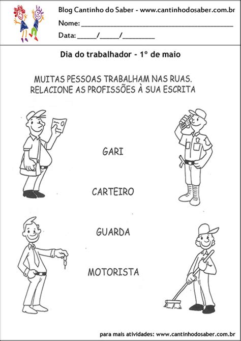 Dia do trabalhador várias atividades para a Educação Infantil