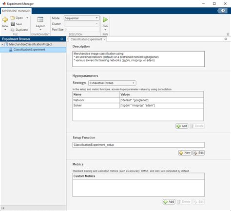 create a deep learning experiment for classification matlab and simulink