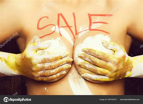 Topless Breast Smeared In Paint Stock Photo By Stetsik 209742574