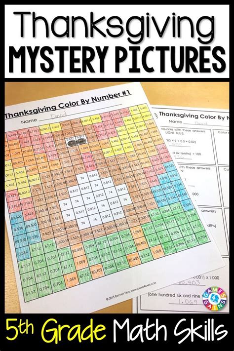 Th Grade Thanksgiving Math Activities November Activities Color By