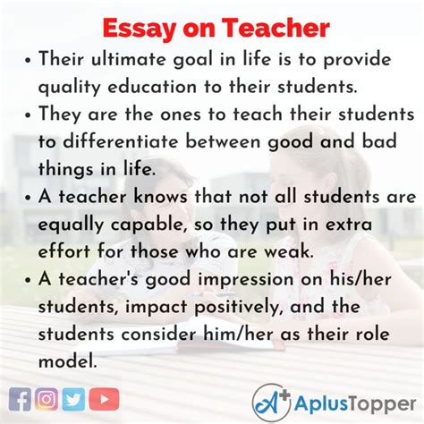 Essay On Teacher Teachers Are A Vital Part Of Our Lives Their