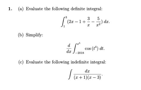 solved evaluate the following definite integral z 3 1 2x −