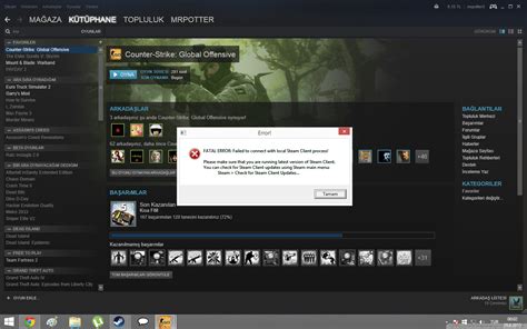 Çözüldü fatal error failed to connect with local steam client process hatası technopat sosyal
