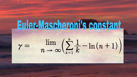 euler mascheroni s constant limiting value of hn ln n 1 youtube