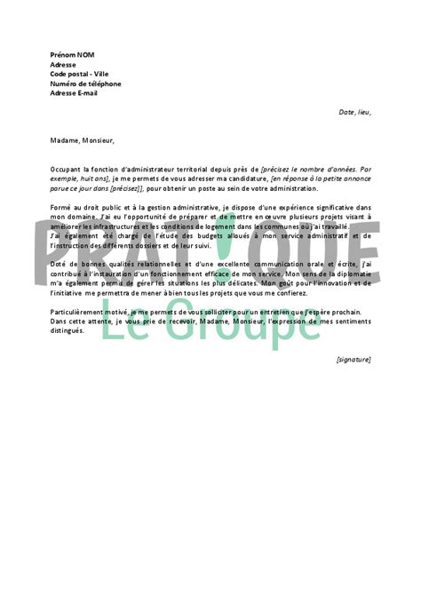 Lettre De Motivation Fonction Publique Territoriale Attaché