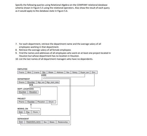 solved specify the following queries using relational