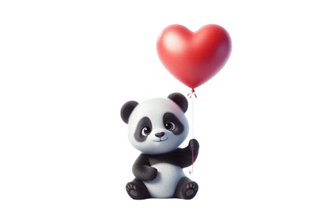 Baby Panda Valentine Clipart Graphic By Vectmonster Creative Fabrica