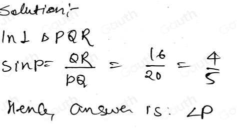 solved 1 using the side lengths of pqr and stu which angle has a sine ratio of 4 5 ∠ p ∠ [math]