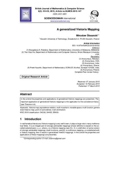 pdf a generalized vietoris mapping mangatiana robdera
