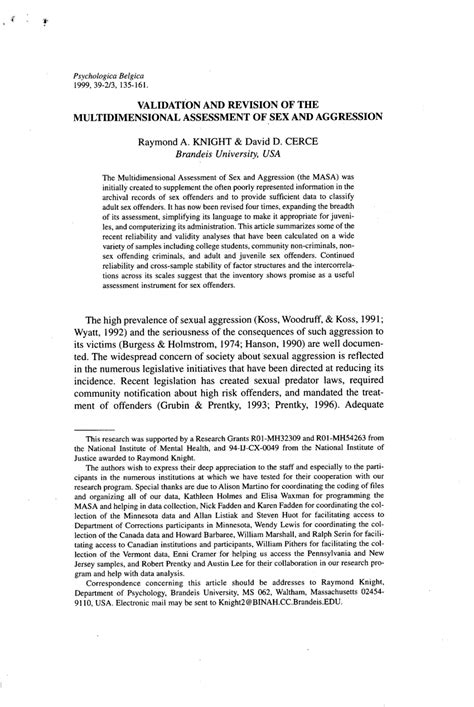 pdf validation and revision of the multidimensional assessment of sex and aggression