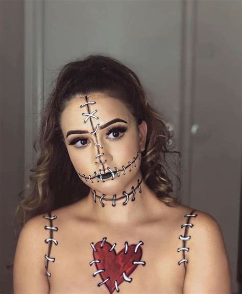 Voodoo Doll Makeup Doll Makeup Halloween Creative Halloween Makeup
