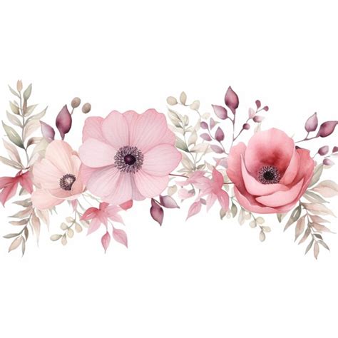 Premium AI Image There Are Two Pink Flowers And Leaves On A White