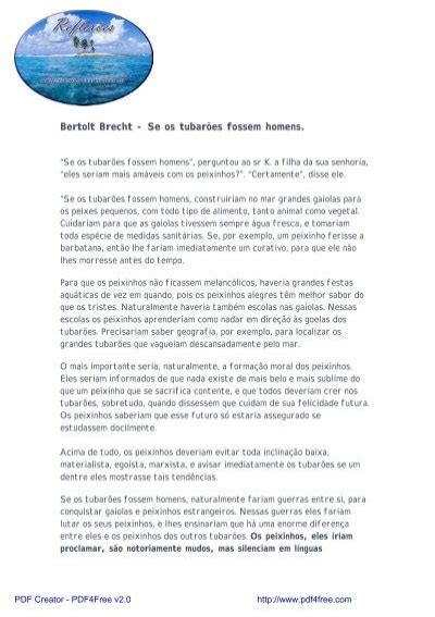 Bertolt Brecht Se os tubarões fossem homens
