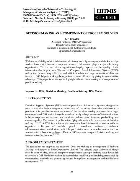 pdf decision making as a component of problem solving iaeme iaeme