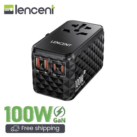 LENCENT 100W International Travel Adapter GaN Universal Travel Adapter