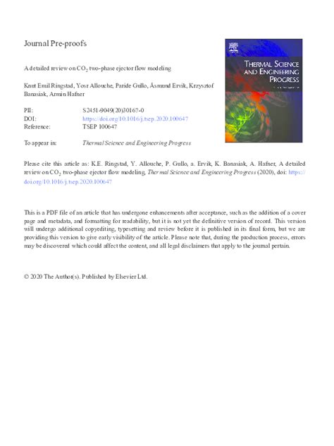 pdf a detailed review on co2 two phase ejector flow modeling assoc prof paride gullo phd