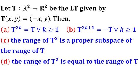 range space of linear transformation linear algebra mcq university entrance iit jam 2020