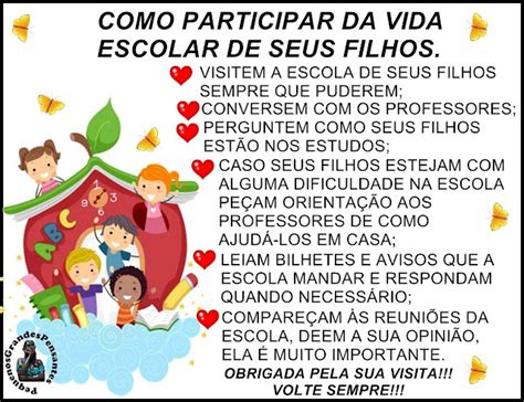 A Arte de Educar Mensagens Reunião de pais