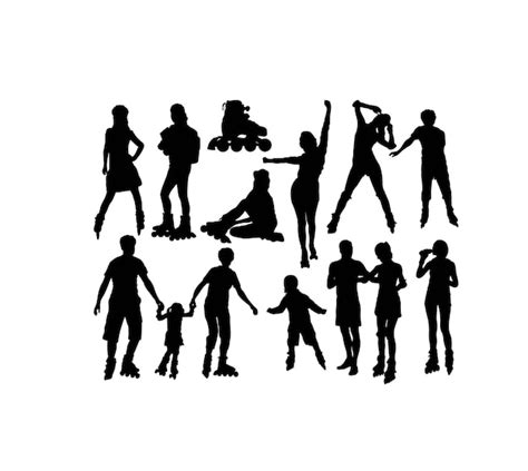 Diseño de vectores de arte de siluetas de patinaje sobre ruedas