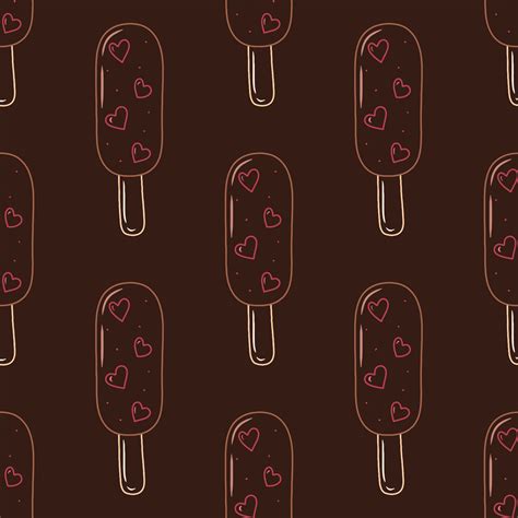 Doodle Hand Drawn Ice Cream Vector Seamless Pattern 12872989 Vector Art