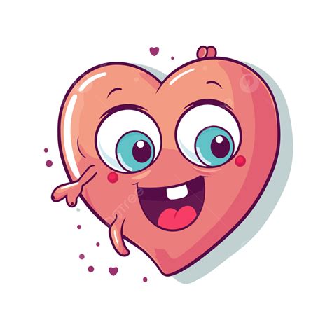 Hati Kartun Lucu Dengan Clipart Mulut Terbuka Vektor Desain Stiker