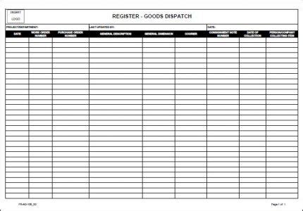 Register Goods Dispatch Workplace Health And Safety Inspections