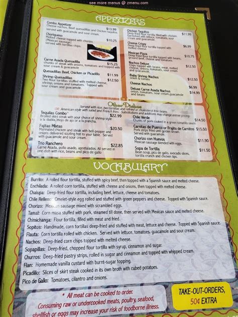 Menu At Tequilas Mexican Restaurant Ephrata