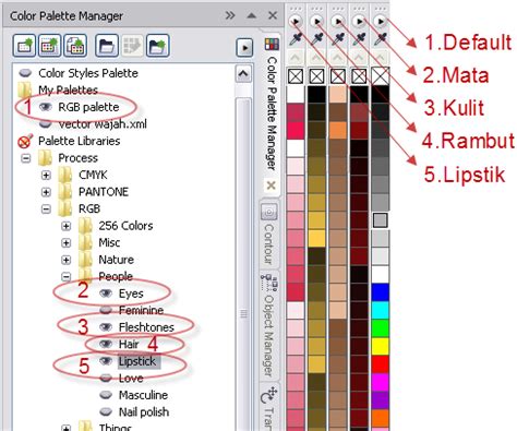 Palet Warna Untuk Vector Wajah Di CorelDRAW Corel Draw Tutorial Indonesia
