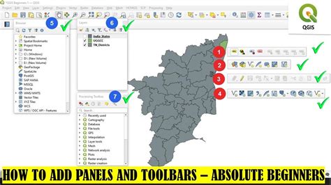 QGIS Tutorials 3 How To Add Panels And Toolbars Absolute Beginners