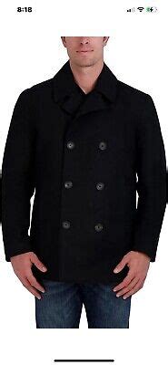 Nwt Nautica Men S Classic Double Breasted Peacoat Black Size L Ebay